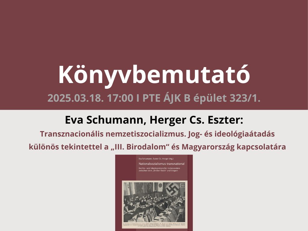 Könyvbemutató - Eva Schumann, Herger Cs. Eszter: Transznacionális ...
